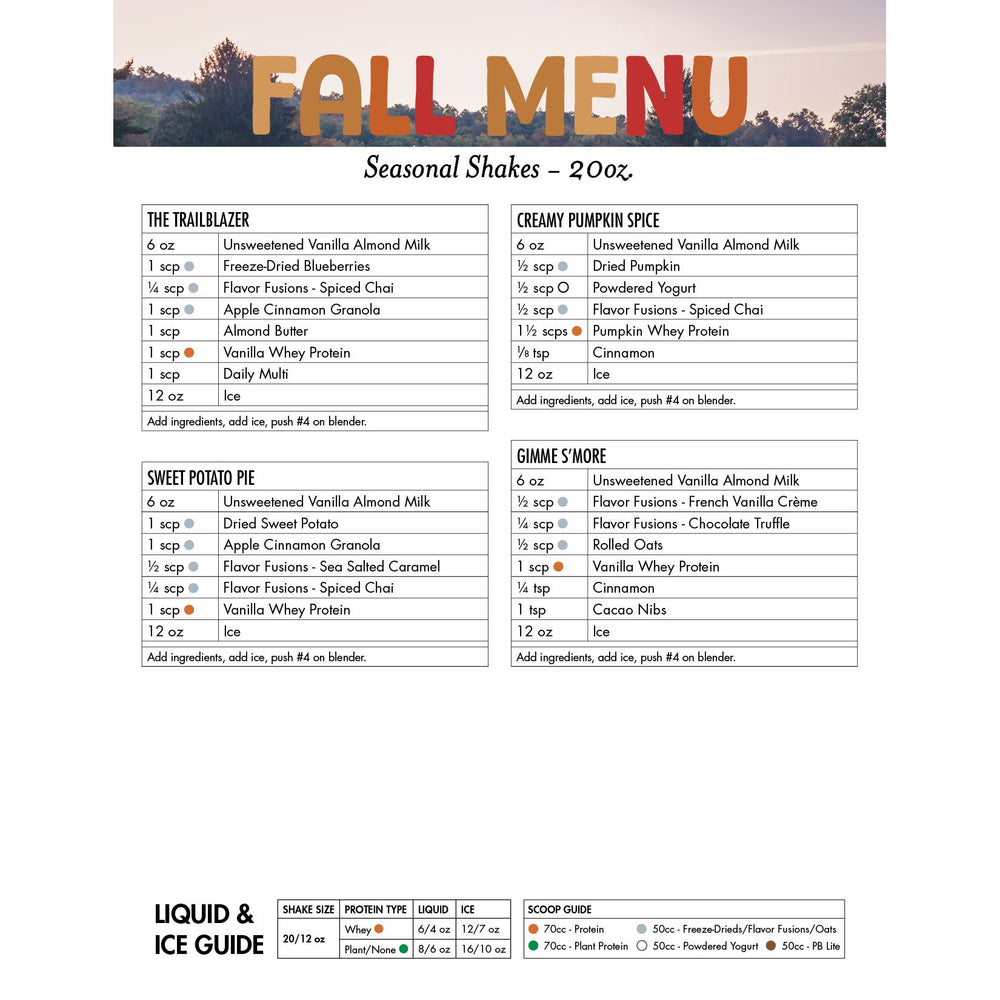 Fall Seasonal Menu – PFC Orders